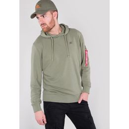 Herren Hoodie "X-Fit Hoodie", gr&uuml;n, Gr. XS, Alpha Industries, Obermaterial: 80% Baumwolle, 20% Polyester, Sweatshirts