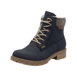 Rieker Damen Schn&uuml;rstiefelette "Rieker Stiefelette Lederimitat", Gr. 38, blau, Lederimitat, Schuhe
