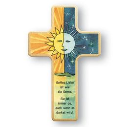 Kinderholzkreuz - Sonne und Mond (1 St&uuml;ck)