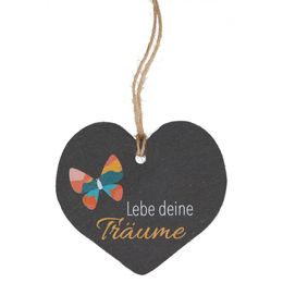 Herzanh&auml;nger aus Schiefer - Lebe deine Tr&auml;ume