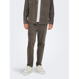 Only & Sons ONLY & SONS Herren Cordschlupfhose "ONSLINUS TAP CORDUROY 0185 PANT NOOS", gr&uuml;n, Gr. XXL, unifarben, Cord, Obermaterial: 98% Baumwolle, 2% Elasthan,