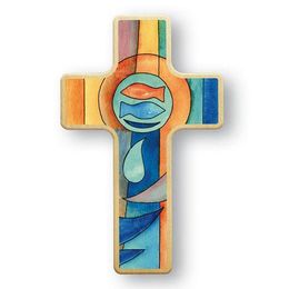 Kinderholzkreuz - Fische (1 St&uuml;ck)