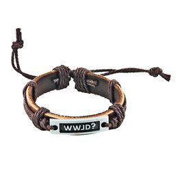 Lederarmband &raquo;WWJD?&laquo;
