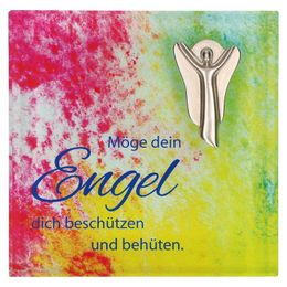 Glasquader mit Metallengel (1 St&uuml;ck)