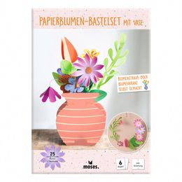 Papierblumen-Bastelset mit Vase