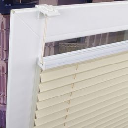 Plissee Liedeco, B:45cm H:150cm, beige, Obermaterial: 100% Polyester, Badezimmer, Plissees, "Klemmfix"