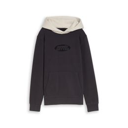 Tom Tailor Jungen Hoodiecoal grau, Gr. 128, unifarben, Sweatware, Obermaterial: 70% Baumwolle, 30% Polyester, Sweatshirts, mit Schriftzug