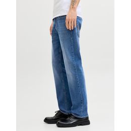 Jack & Jones JACK & JONES Herren Straight-Jeans "JJICLARK JJORIGINAL SQ 2", blau, Gr. 31, Abriebeffekte, Denim/Jeans, Obermaterial: 76% Baumwolle, 22% Polyester,