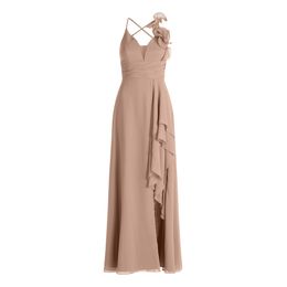 Vera Mont Damen Chiffonkleid "Damen mit Volant", beige, festlich, Gr. 40, T&uuml;ll, Obermaterial: 100% Polyester. Besatz: 100% Polyamid. Futter: 100%
