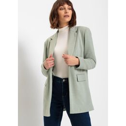 bonprix Damen Jerseyblazer "Langer Jersey-Blazer mit Taschen", gr&uuml;n, Gr. 44, Obermaterial: 67% Polyester, 33% Viskose. Futter: 100% Polyester,