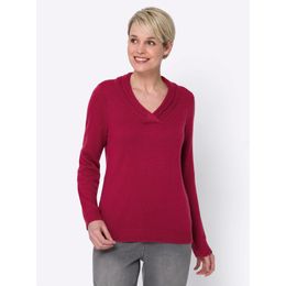 Classic Basics Damen V-Ausschnitt-Pullover "Pullover", lila, Gr. 46, unifarben, 100% Polyacryl, Pullover