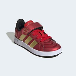 Kinder Klettschuh "ADIDAS MARVEL AVENGERS GRAND COURT KINDER", adidas Sportswear, Gr. 37better scarlet, matte gold, core schwarz, Synthetik, Schuhe,