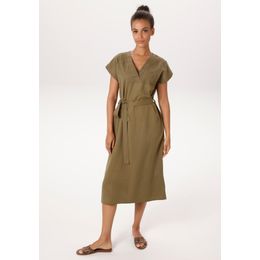 Tunikakleid Aniston CASUAL, Damen, Gr. 42, N-Gr, khaki, Web, Obermaterial: 100% Lyocell, bestickt, unifarben, l&auml;ssig geschnitten kniebedeckend, V-Ausschnitt, Kleider Tunikakleid, mit aufw&auml;ndig besticktem Vorderteil - NEUE KOLLEKTION