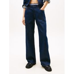 Tommy Jeans Damen Relax-fit-Jeans "MIA MR RLXD STR"denim schwarz, Gr. 26, unifarben, Denim/Jeans, Obermaterial: 100% Baumwolle, Jeans, in blauer