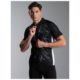 TRIGEMA Herren Radtrikot "TRIGEMA Fahrradjacke mit abstraktem Design"schwarz, Gr. XXXL, Trikot, 100% Polyester (recycelt), Trikots