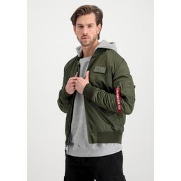 Herren Bomberjacke "MA-1 TT Hood Light", gr&uuml;n, Gr. L, Alpha Industries, Obermaterial: 100% Nylon, Futter: 100% Nylon, Kapuze: 75% Baumwolle, 25%
