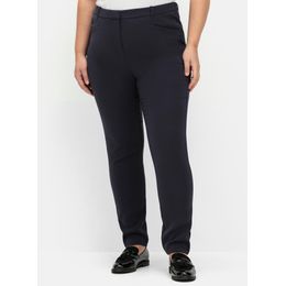 sheego Damen Webhose, blau, Gr. 40, unifarben, 100% Polyester, Hosen