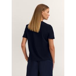 Bugatti Damen T-Shirt, schwarz, Gr. XS, unifarben, 95% Baumwolle, 5% Elasthan, Shirts, aus elastischer Baumwolle mit Rundhalsausschnitt