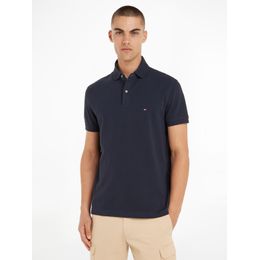 Poloshirt Tommy Hilfiger "1985 REGULAR POLO", Herren, Gr. S (46), blau (desert sky), Piqu&eacute;, Obermaterial: 97% Baumwolle, 3% Elasthan, Basic, normal, Shirts Poloshirt, aus hochwertiger Baumwoll-Piqu&eacute;-Qualit&auml;t, Topseller