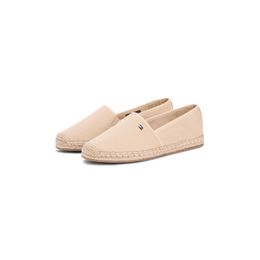 Tommy Hilfiger Damen Espadrille "FLAG CANVAS ESPADRILLE", Gr. 39, beige, Baumwolle, unifarben, Schuhe, Slipper, Flats, Bequemschuh, Jutebezug und