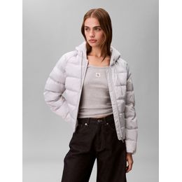 Steppjacke Calvin Klein Jeans, Damen, Gr. M (40), quiet gray, Web, Obermaterial: 60% Polyester, 40% Polyamid, unifarben, regular fit taillenbedeckt, Rundhals, eingesetzt gerader Abschluss, Jacken Steppjacke, Regular fit mit Rundhalsausschnitt