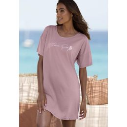 Vivance Dreams Damen Sleepshirt, Gr. 36, lila, Single Jersey, Obermaterial: 60% Baumwolle, 40% Polyester, bedruckt, unifarben, Kleider, mit sch&ouml;nem