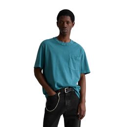 Marc O'Polo Herren T-Shirt "mit Brusttasche", blau, Basic, Gr. L, MARC O'POLO DENIM, unifarben, Obermaterial: 100% Baumwolle, Shirts