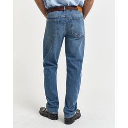 Gant Herren Regular-fit-Jeans "REGULAR Gant JEANS", blau, Gr. 34, Denim/Jeans, Obermaterial: 97% Baumwolle, 2% Polyester, 1% Elasthan, Jeans