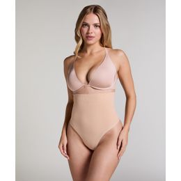 Hunkem&ouml;ller HUNKEM&Ouml;LLER Damen String "Seamless Enhancing High Waisted Thong", Gr. Mbeige, 88% Polyamid, 12% Elasthan, Unterhosen