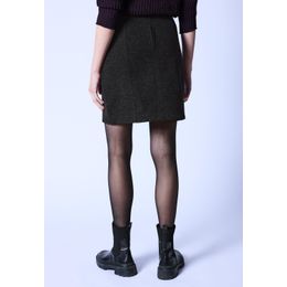 Damen Minirock, schwarz, Gr. 34, STREET ONE STUDIO, unifarben, Stoff, 90% Polyester, 10% Viskose, R&ouml;cke, in Wolloptik