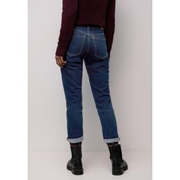 Street One Damen Loose-fit-Jeansschwarz indigo soft washed, Gr. 36, unifarben, Jeans, 79% Baumwolle, 15% Polyester, 4% Elastomultiester, 2% Elasthan,