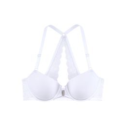 Lascana Damen Schalen-BH "Premium Dessous", Gr. 90, wei&szlig;, Spitze, Obermaterial: 85% Polyamid (TACTEL), 15% Elasthan (LYCRA), BHs, mit Spitzenr&uuml;cken