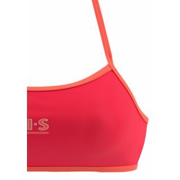 H.I.S. H.I.S Damen Bustier-Bikini, grau, Gr. 36, Colorblocking, kontrastfarbene Details, Polyamid, Bikini-Sets, mit Kontrastdetails