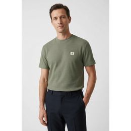 T-Shirt Calvin Klein Jeans "WAFFLE BADGE TEE", Herren, Gr. XXL, dusty olive, Web, Obermaterial: 60% Baumwolle, 40% Polyester, unifarben, klassisch normal, Rundhals, eingesetzt abgesteppte Kante, Shirts T-Shirt, Regular fit mit Rundhalsausschnitt
