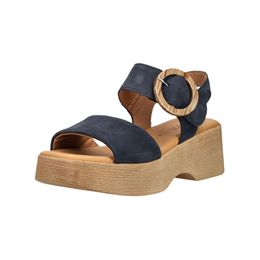 Gabor Damen Riemchensandale "Gabor Sandalen Leder", Gr. 40,5, blau, Leder, Schuhe