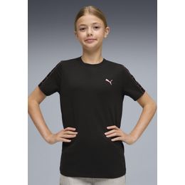 Puma M&auml;dchen T-Shirt "ESS TAPE TEE G"Puma schwarz, tape, Gr. 176, bedruckt, Jersey, Obermaterial: 100% Baumwolle, Shirts, Regular Fit, Kurzarm, f&uuml;r