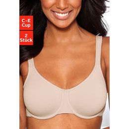 Damen Minimizer-BH, PETITE FLEUR BY LASCANA, Gr. 100, rosa, Jersey, Obermaterial: 93% Baumwolle, 7% Elasthan, BHs, B&uuml;gel, Baumwoll-Qualit&auml;t, &ndash; ideal