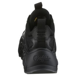 Buffalo Damen Sneaker "BINARY", Gr. 40, schwarz, Lederimitat, Textil, Schuhe, in monochromer Optik, Freizeitschuh, Halbschuh, Schn&uuml;rschuh