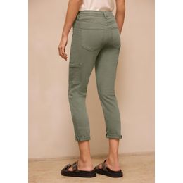 Damen Regular-fit-Jeansolive wash, Gr. 27, STREET ONE STUDIO, unifarben, Web, 81% Baumwolle, 17% Polyester, 2% Elasthan, Jeans, Middle Waist
