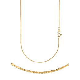 Firetti Damen Collierkettchen "Schmuck Geschenk Gold 333 o. 585 Halskette Fuchsschwanzkette dreifach", 45, Gelbgold 333, B: 1,1mm, gold, Gelbgold
