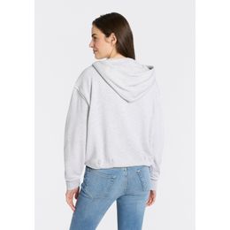 BOSS Orange Damen Kapuzensweatjacke "Elendy Premium Damenmode", grau, Gr. XL, unifarben, Sweatware, Obermaterial: 85% Baumwolle, 13% Polyamid, 2%