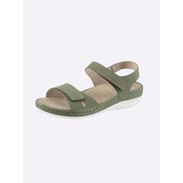 CLASSIC Damen Sandale, Gr. 40, gr&uuml;n, Leder, Nubukleder, Basic, Schuhe