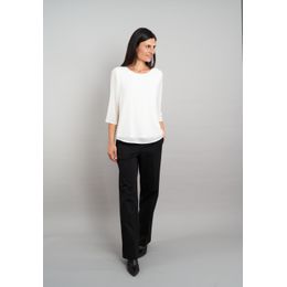 Seidel Moden Damen Chiffonbluse, wei&szlig;, Gr. 46, unifarben, Single Jersey, Obermaterial: 100% Polyester. Obermaterial 2: 95% Viskose, 5% Elasthan,