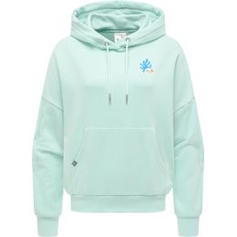 Ragwear Damen Kapuzenpullover "Pirita PP", gr&uuml;n, Gr. XS, Material: 70% Baumwolle, 30% Polyester, Pullover, oversized Damen Hoodie mit Print-Akzenten