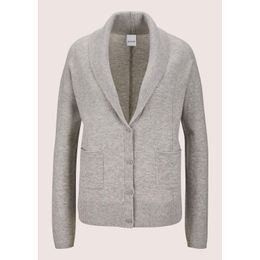 Madeleine Mode MADELEINE Damen Strickjacke "Strickjacke Strickjacke mit Good Cashmere", grau, Modern, Gr. 44, Obermaterial: 90% Schurwolle WV. 10% Kaschmir WS.,