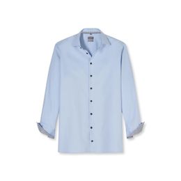 OLYMP Herren Businesshemd "OLYMP Luxor 24/Seven, Comfort Fit, New Kent", blau, Gr. 47, 64% Baumwolle, 27% Polyester, 9% Elasthan, Hemden