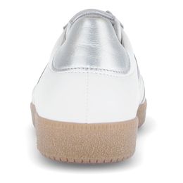Gabor Damen Plateausneaker, Gr. 37, silber, Glattleder, Schuhe, Freizeitschuh, Halbschuh, Schn&uuml;rer, Kontrastbesatz in Metallic-Optik