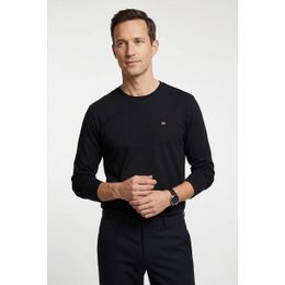Napapijri Herren Langarmshirt "SALIS", schwarz, Gr. XXXL, unifarben, Obermaterial: 100% Baumwolle, Shirts, Langarmdesign, unifarbenes Design, mit
