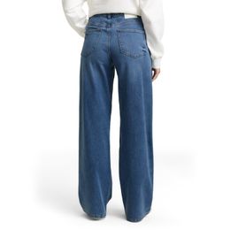 Tom Tailor Damen Weite Jeans, blau, Gr. 28, unifarben, Denim/Jeans, Obermaterial: 93% Baumwolle, 6% Elastomultiester, 1% Elasthan. Futter: 65%