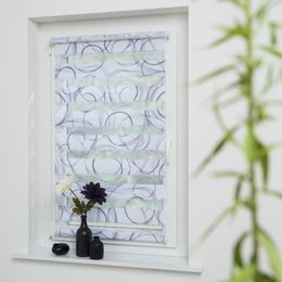 Doppelrollo Liedeco, B:50cm H:160cm, blau, Kunststoff, Polyester, Rollos, "Espiral"
